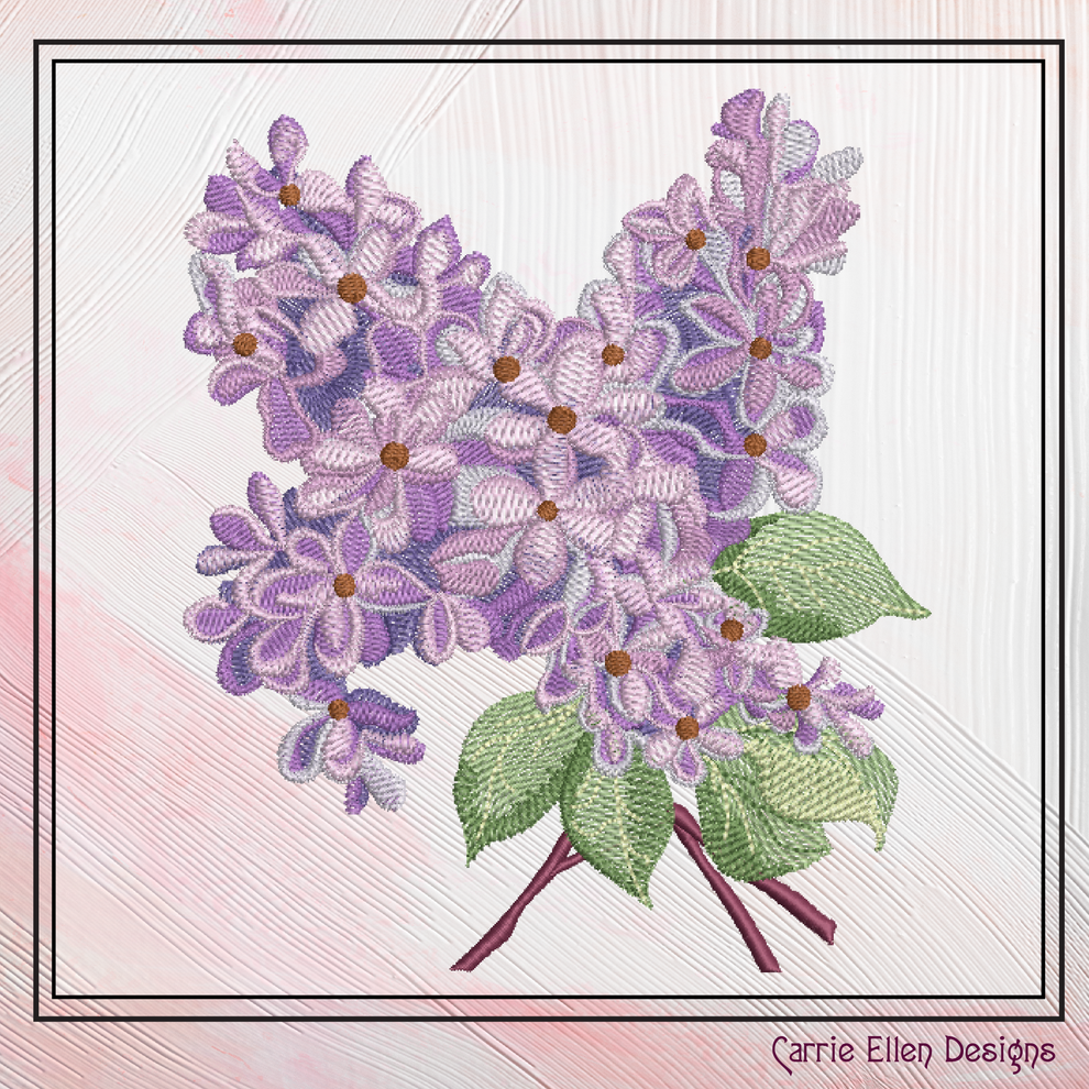 Bunch of Lilacs Machine Embroidery Design – Artistic Floral Pattern ...