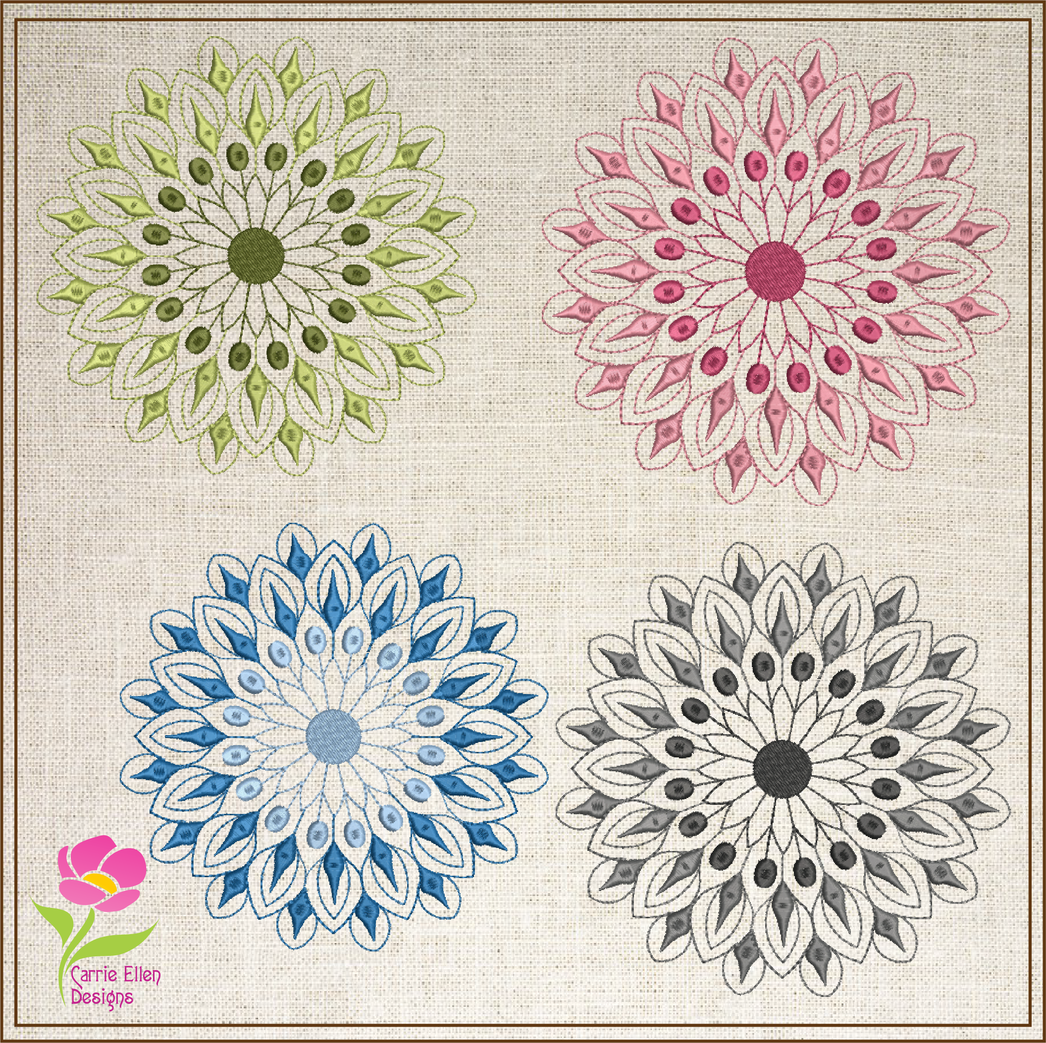 Mandala Machine Embroidery Design – Intricate Lace Floral Pattern ...
